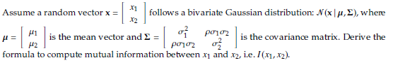 X1 Assume a random vector x = follows a bivariate | Chegg.com