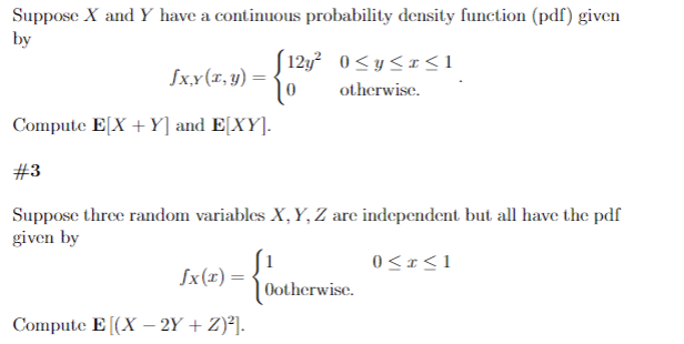 Solved Suppose X and Y have a continuous probability density | Chegg.com