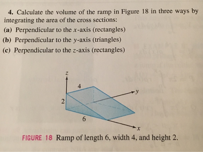 Solved 4. Calculate the volume of the ramp in Figure 18 in | Chegg.com