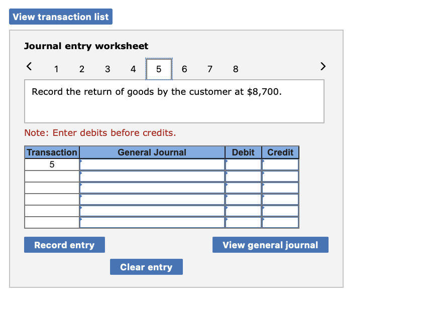 Solved Journal entry worksheet 12 Record the return of goods | Chegg.com