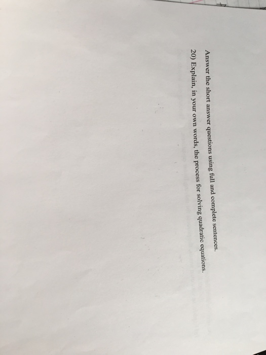 Solved Answer the short answer questions using full and | Chegg.com