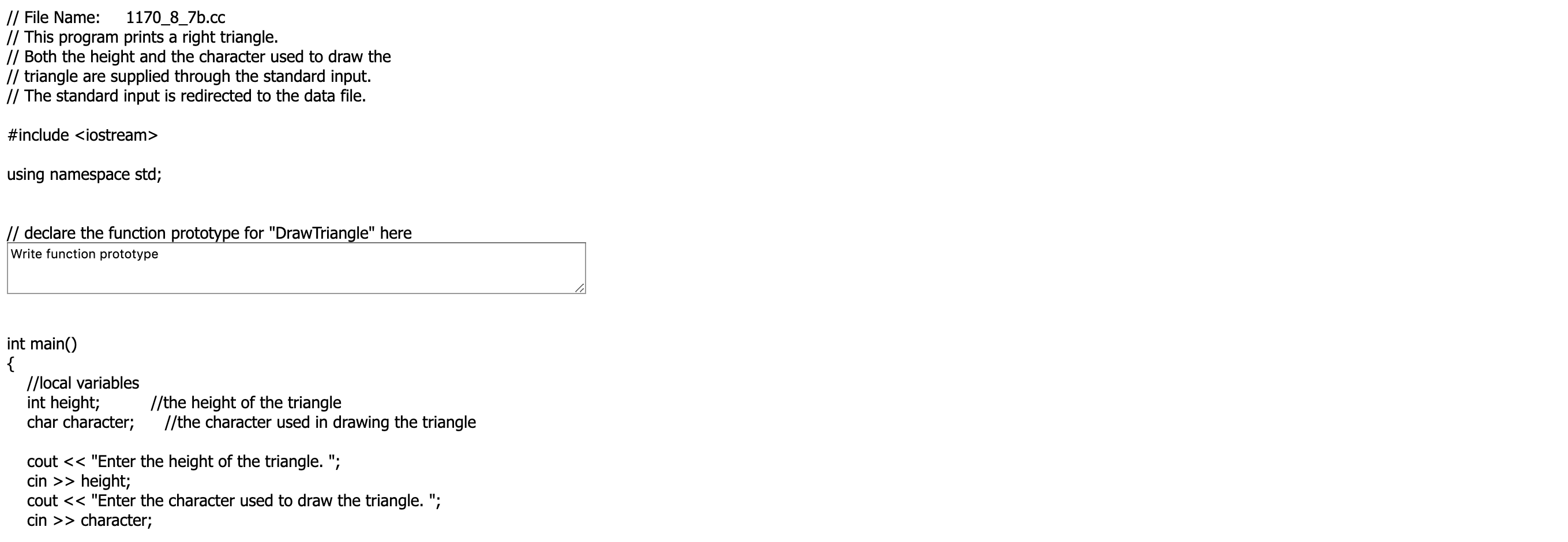 Solved // File Name: 1170_8_7b.cc // This program prints a | Chegg.com
