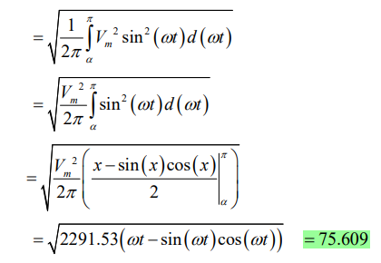 Solved V 171 1.0689 sin(2(1.0689)) VRMS 1 α -+ 7 sin (2a) | Chegg.com