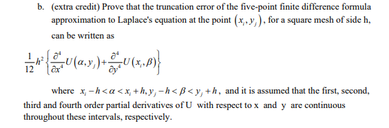Solved b. (extra credit) Prove that the truncation error of | Chegg.com