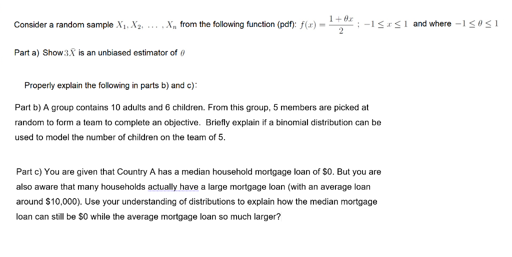 Solved Consider a random sample X1, X2, 1+ 4.C Xn from the | Chegg.com