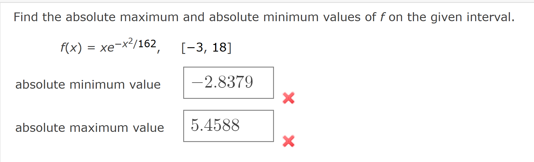 Solved Find the absolute maximum and absolute minimum values | Chegg.com