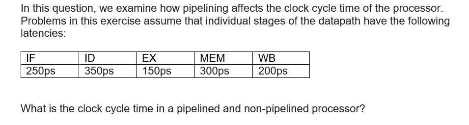 Solved In this question, we examine how pipelining affects | Chegg.com