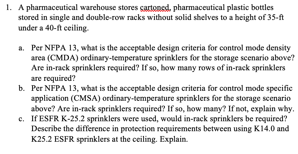 Solved 1. A pharmaceutical warehouse stores cartoned, | Chegg.com