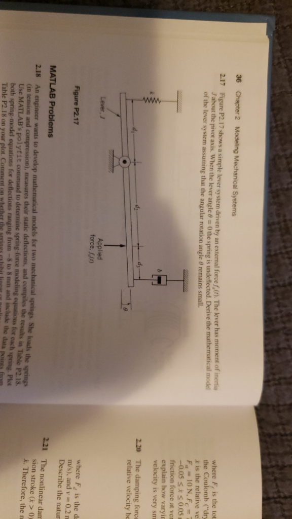 Solved 36 Chapter 2 Modeling Mechanical Systems 2.17 Figure | Chegg.com