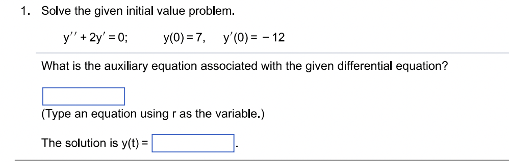 Solved Solve the given initial value | Chegg.com