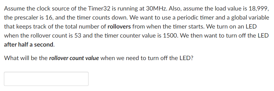 Solved Assume the clock source of the Timer32 is running at | Chegg.com