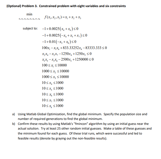 Solved (Optional) Problem 3. Constrained problem with eight | Chegg.com