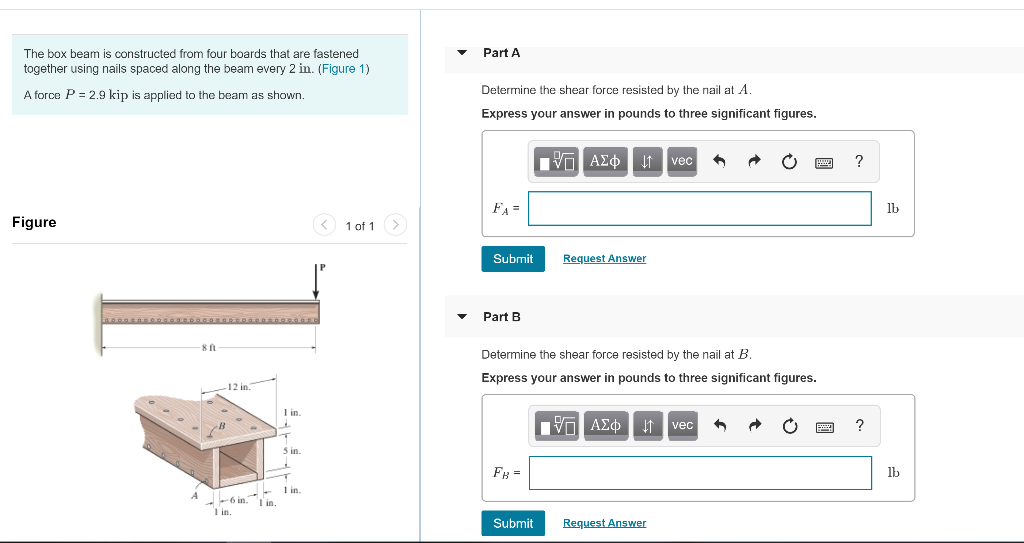 Solved Part A The box beam is constructed from four boards | Chegg.com