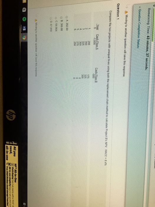 Solved Compare the two projects with unequal lives using | Chegg.com