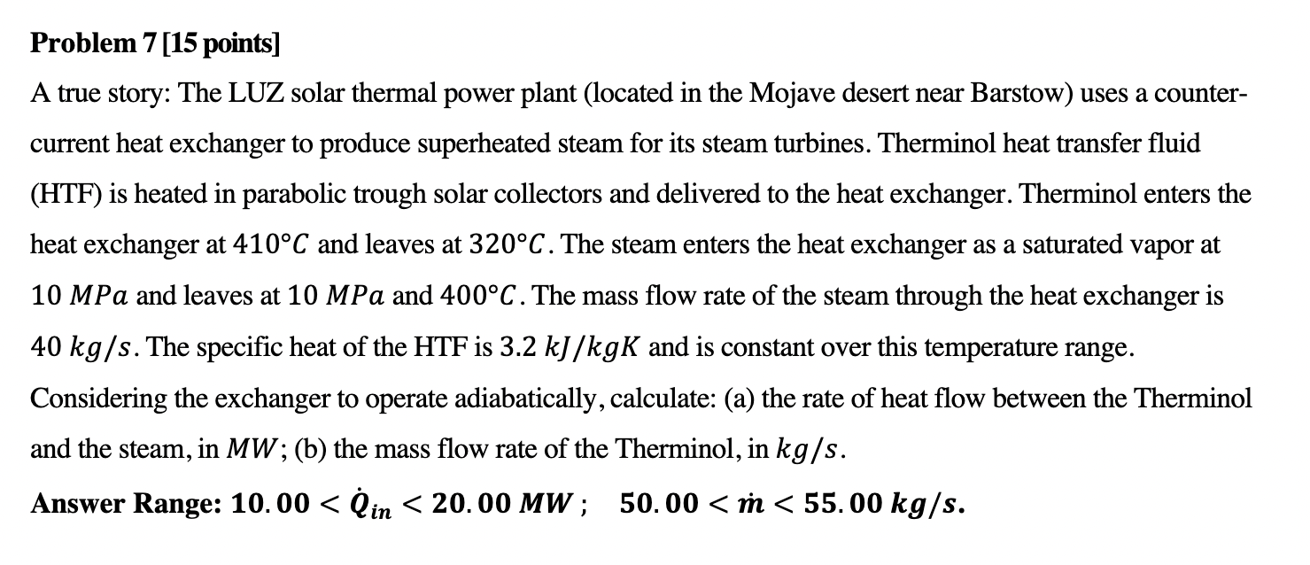 Solved Problem 7 [15 points] A true story: The LUZ solar | Chegg.com