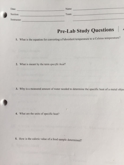 Solved Name Date Section Instructor Team Pre-Lab Study | Chegg.com Solved Name Date Section Instructor Team Pre-Lab Study | Chegg.com