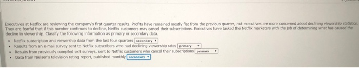 Solved For each scenario, please state if it’s primary or | Chegg.com