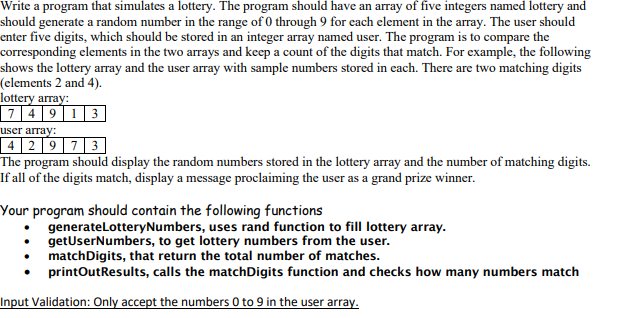Solved Write a program that simulates a lottery. The program | Chegg.com