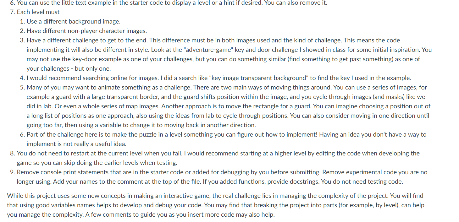 Solved Assignment Requirements You are to make an adventure | Chegg.com