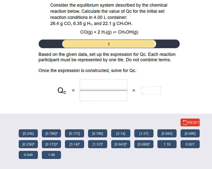 Solved Consider the equilibrium system described by the | Chegg.com