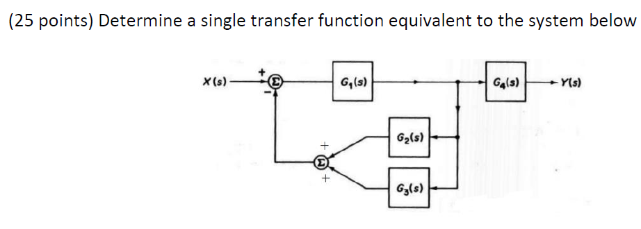 Solved (25 points) Determine a single transfer function | Chegg.com