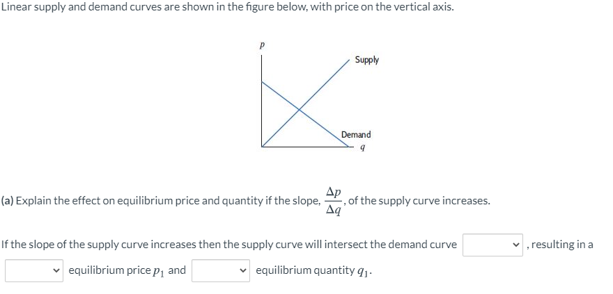 Linear supply and demand curves are shown in the | Chegg.com