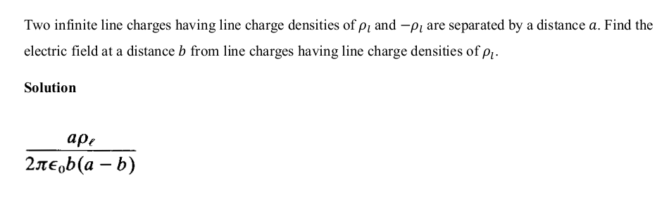 Solved Two infinite line charges having line charge | Chegg.com