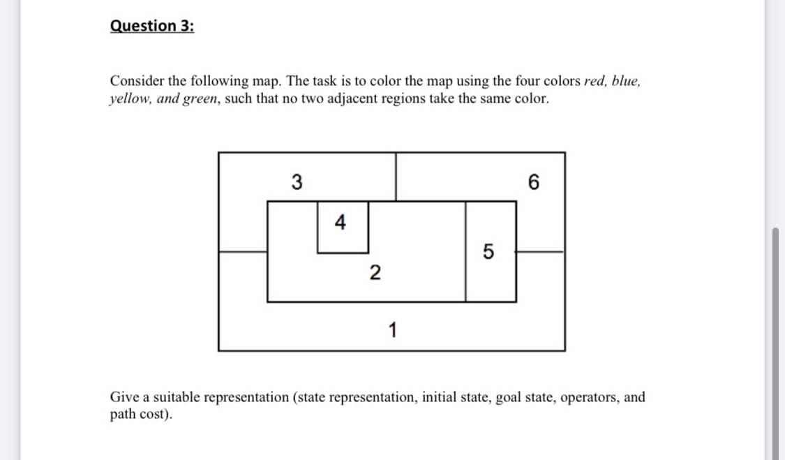 Solved Consider the following map. The task is to color the | Chegg.com