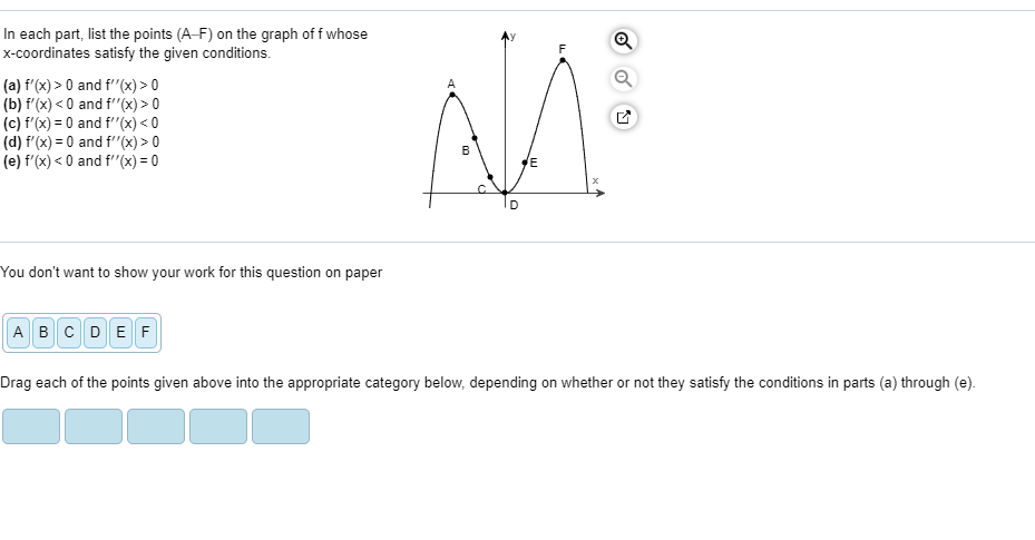 Solved F In each part, list the points (A-F) on the graph | Chegg.com Solved F In each part, list the points (A-F) on the graph | Chegg.com