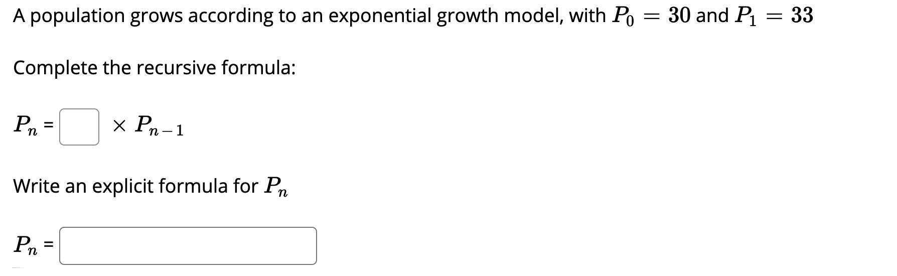 Solved A population grows according to an exponential growth | Chegg.com