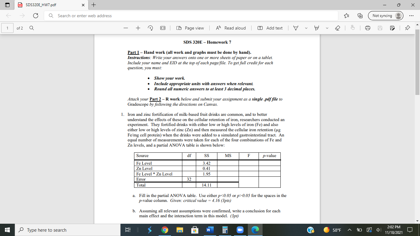 Solved POE SDS320E_HW7.pdf X + o Search or enter web address | Chegg.com