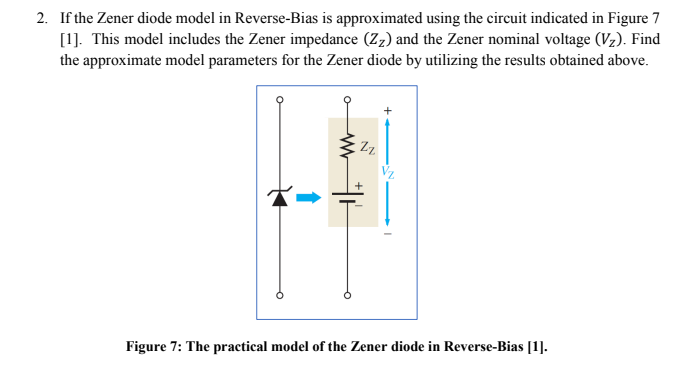Solved If the Zener diode model in Reverse-Bias is | Chegg.com