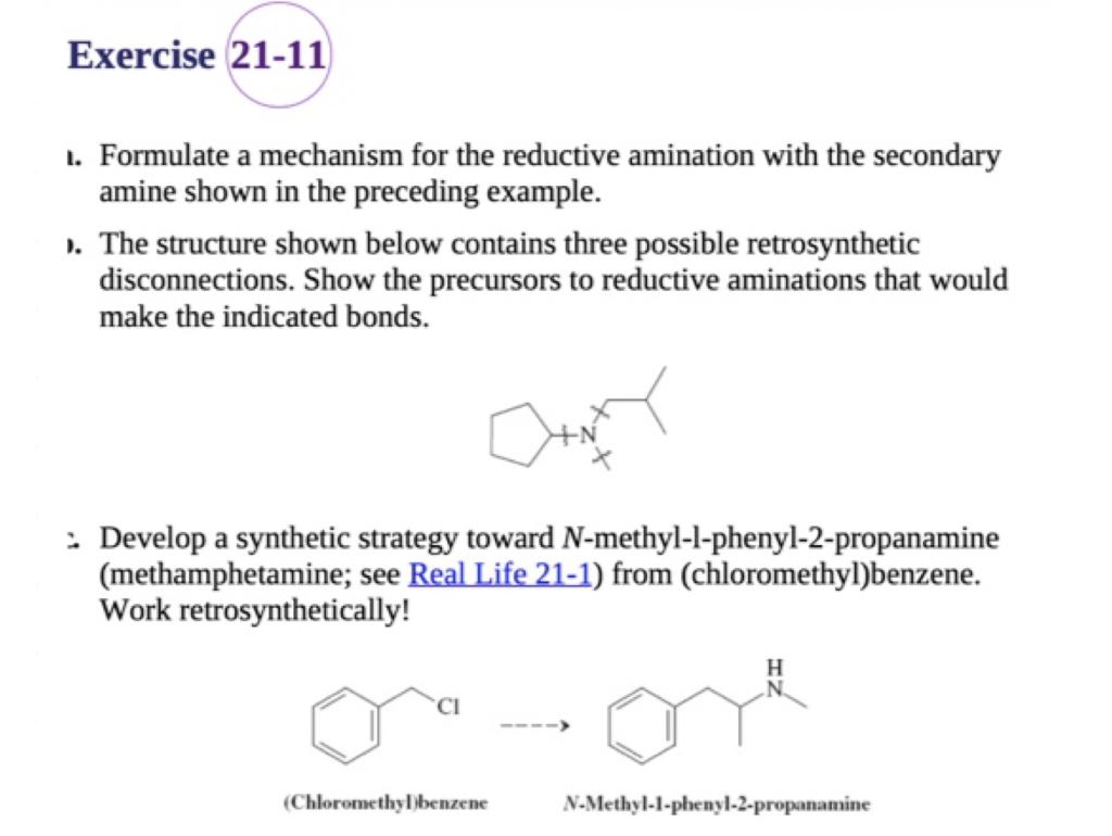 Solved ı. Formulate a mechanism for the reductive amination | Chegg.com