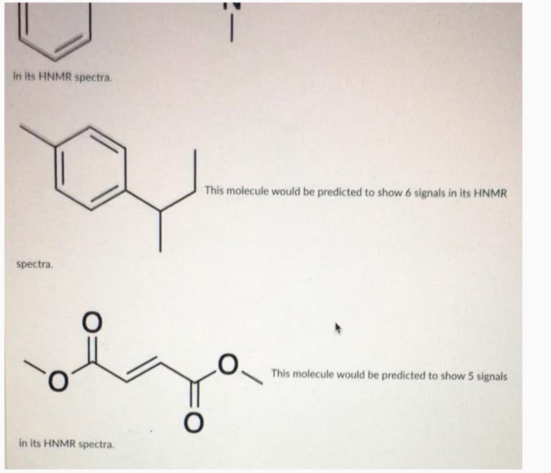 Solved For each of the following molecules how many signals | Chegg.com