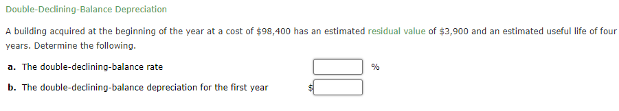Solved Double-Declining-Balance Depreciation A building | Chegg.com