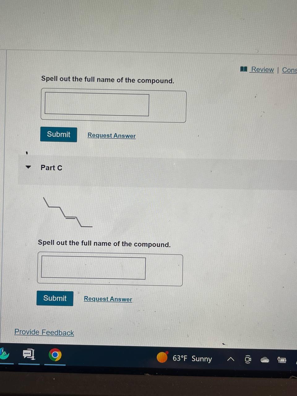 Solved Spell out the full name of the compound. Part C Spell | Chegg.com