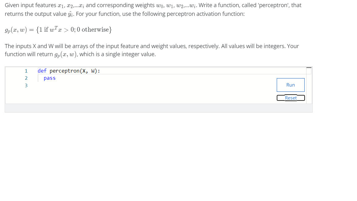 Solved 1. Write a function to compute the output (ĝi) of the | Chegg.com