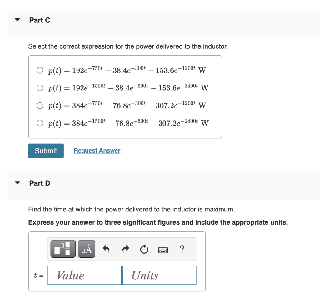Solved The initial current in a 4mH inductor is zero. For | Chegg.com