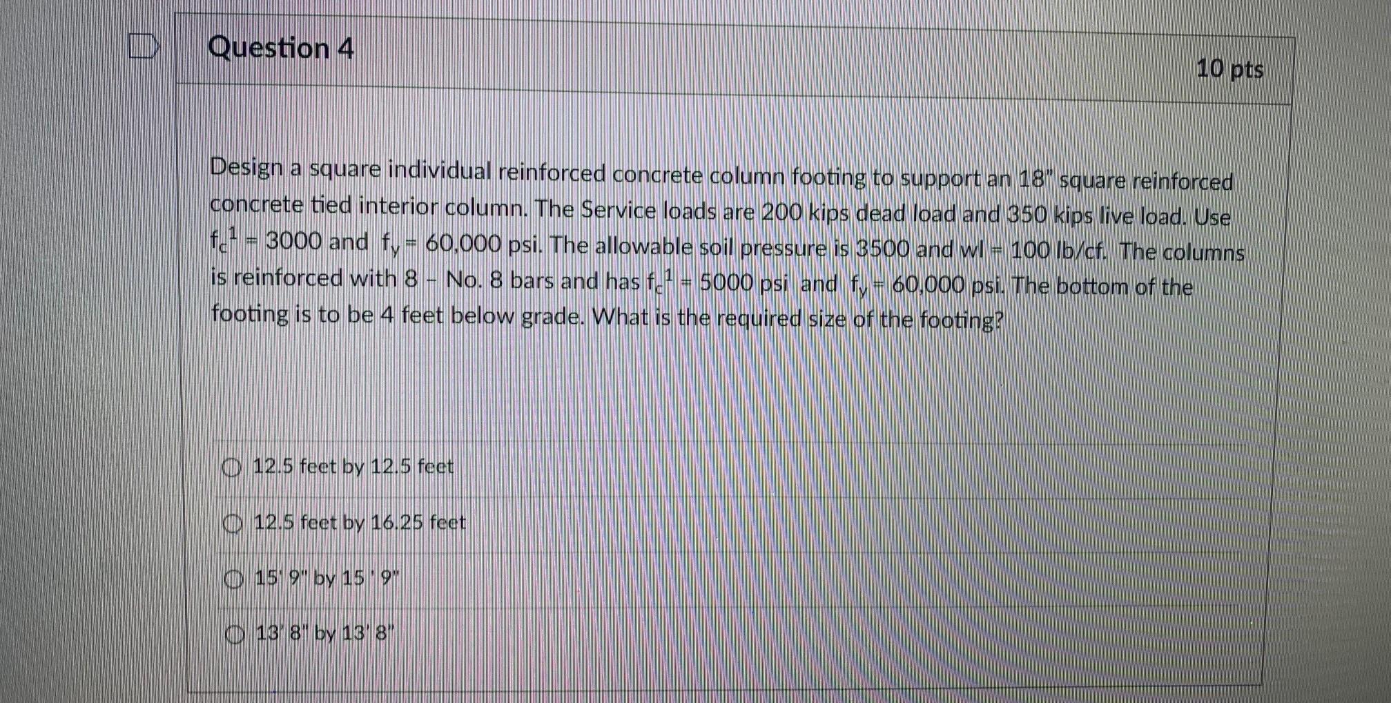 Solved Question 4 10 pts Design a square individual | Chegg.com