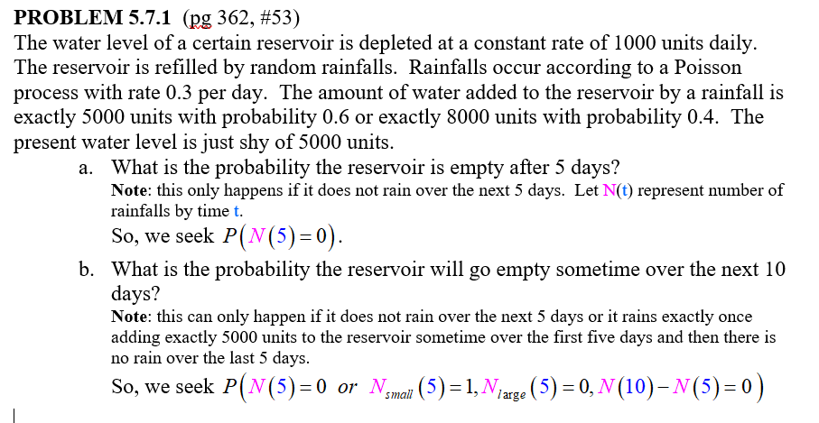 Solved PROBLEM 5.7.1 (pg 362, #53) The water level of a | Chegg.com