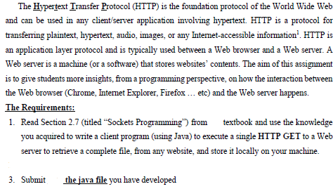 Solved The Hypertext Transfer Protocol (HTTP) is the | Chegg.com