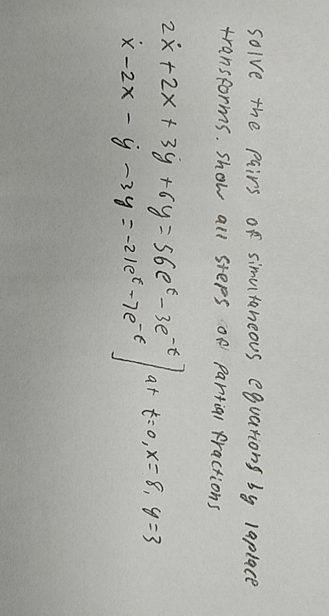 Solved solve the pairs transforms. Show of simultaneous | Chegg.com