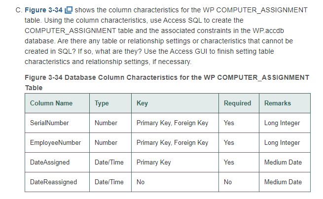 I need help with the Chapter 3 Access Workbench | Chegg.com