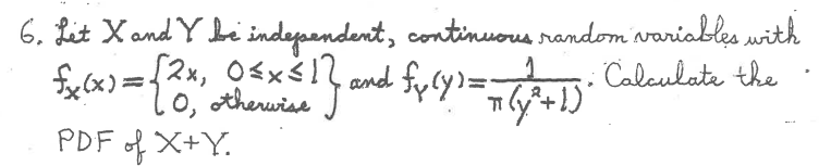 Solved 6. Let X and Y be independent, continuous random | Chegg.com
