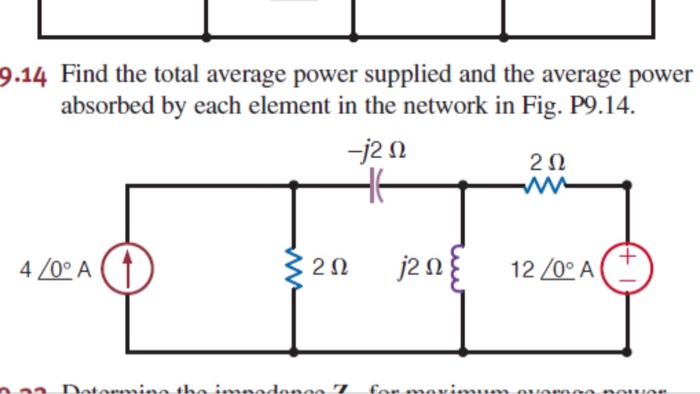 Solved 9.14 Find the total average power supplied and the | Chegg.com