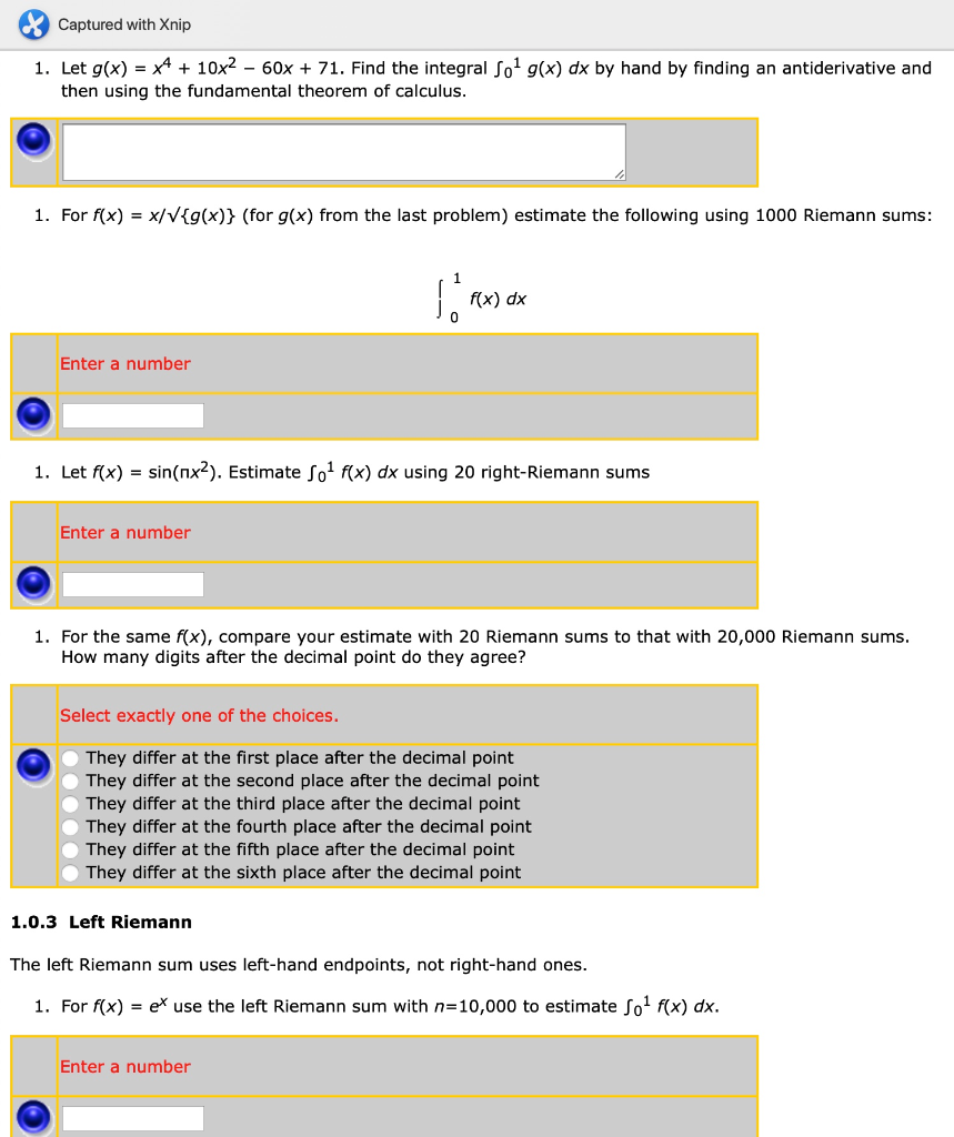 Solved Captured with Xnip 1. Let g(x) = x4 + 10x2 - 60x + | Chegg.com