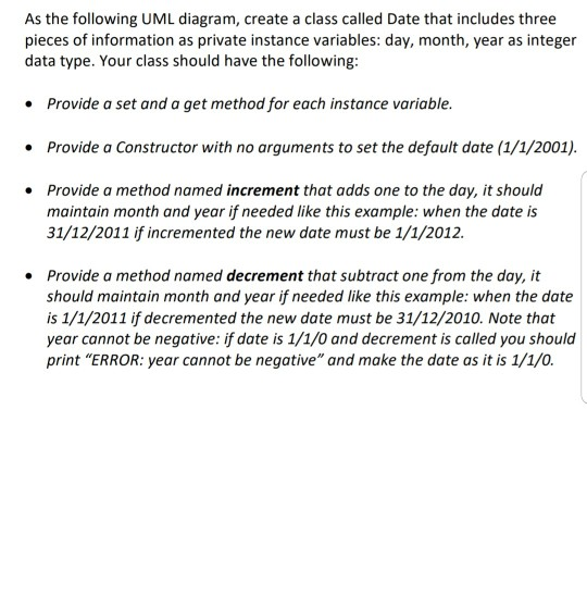 Solved As the following UML diagram, create a class called | Chegg.com
