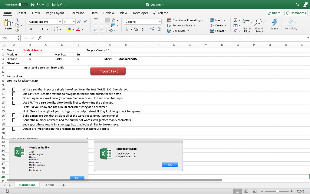 Sub ImportTextFile() Dim fileName As Variant ' array | Chegg.com