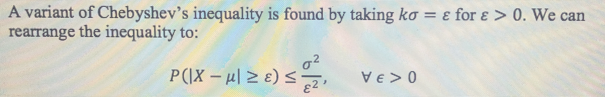 Solved Using the Chebyshev’s variant above, then if we can | Chegg.com