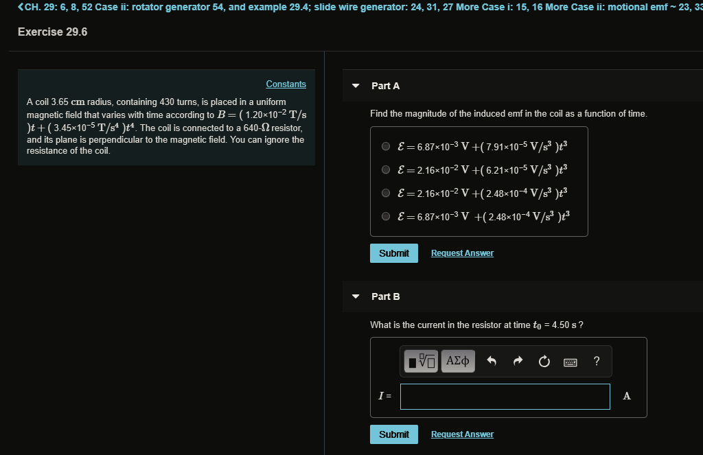 Solved 〈CH. 29: 6, 8, 52 case ii: rotator generator 54, and | Chegg.com
